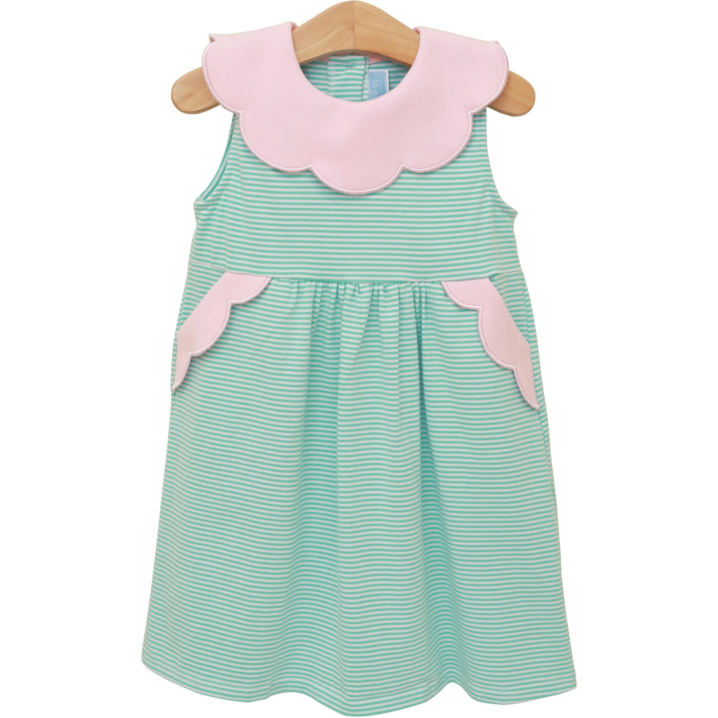 Penelope Dress- Mint Stripe/Light Pink – Confetti Kids